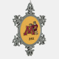Goldy Gopher & Minnesota M Snowflake Pewter Christmas Ornament | Zazzle
