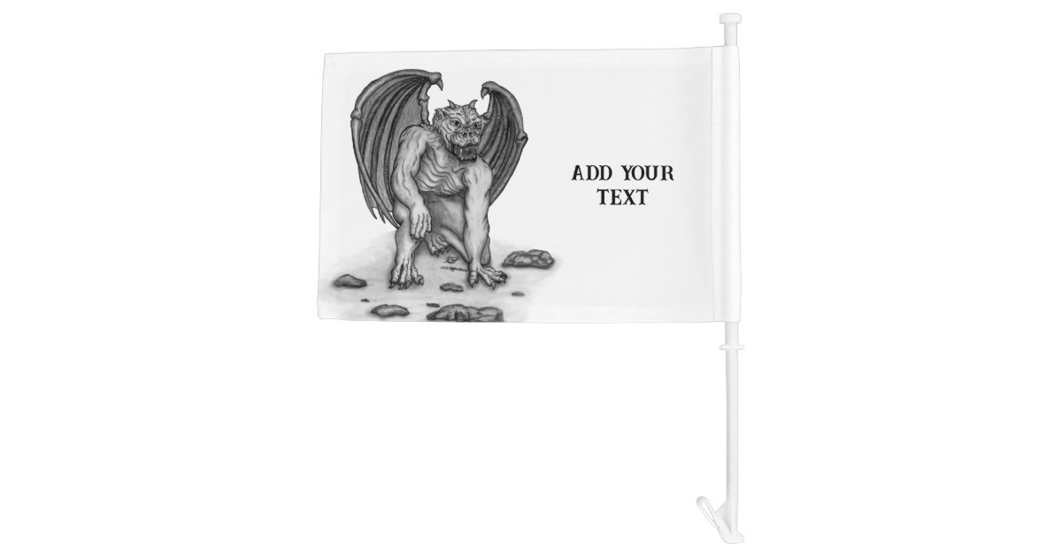 Golem Gargoyle Car Flag | Zazzle