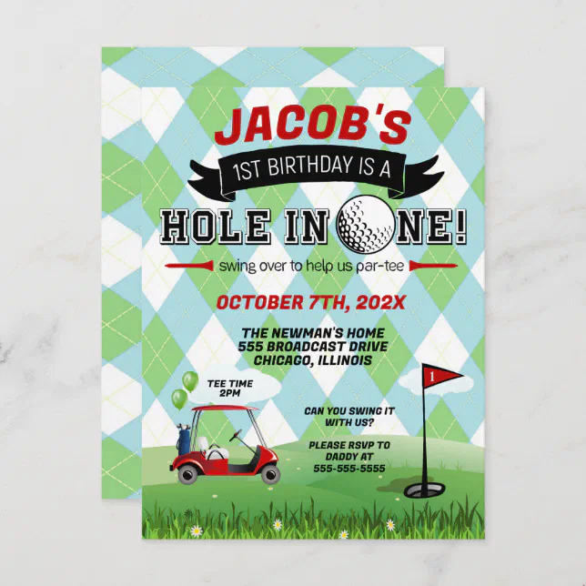 Golf 1st birthday Invitation | Zazzle