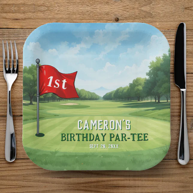 Golf 1st Birthday Party Hole In One Paper Plates | Zazzle