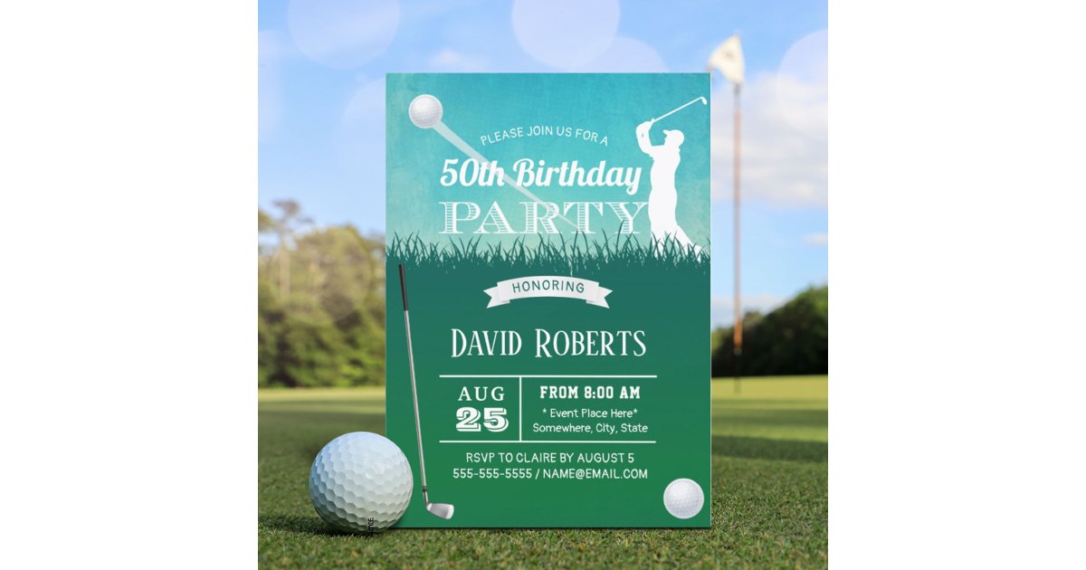 Golf 50th Birthday Party Invitation | Zazzle