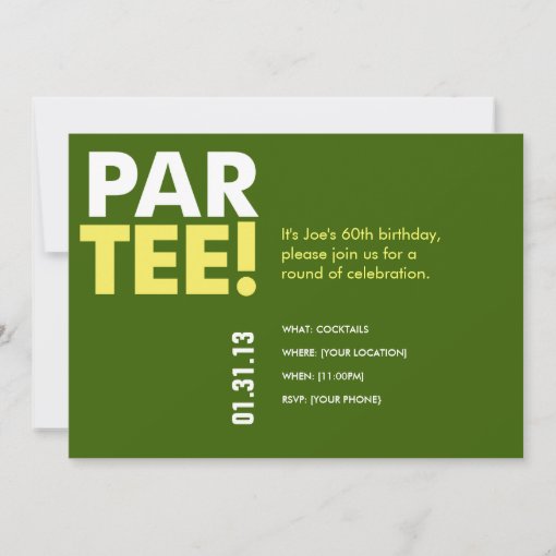 Golf 60th Birthday Party Invitation | Zazzle