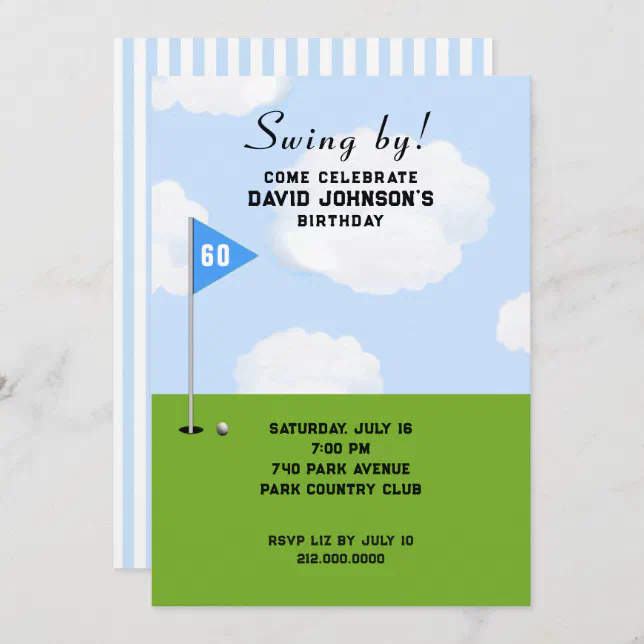 Golf 60th Birthday Party Invitation | Zazzle