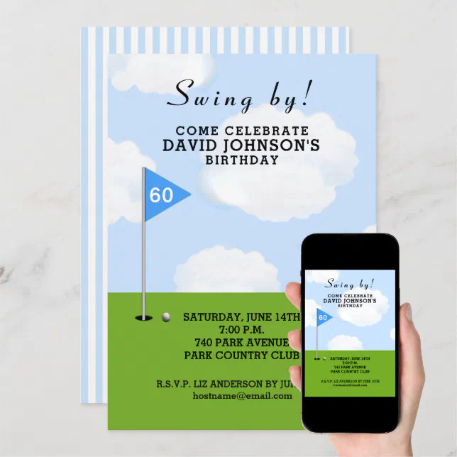 Golf 60th Birthday Party Invitation | Zazzle