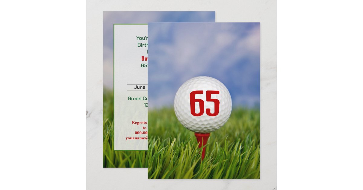 Golf 65th Birthday Party Invitation | Zazzle
