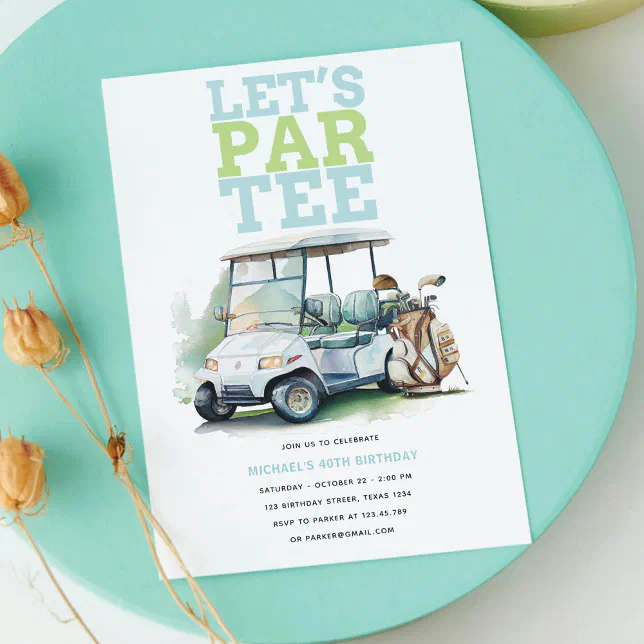 Golf Adult Birthday Partee Invitation | Zazzle