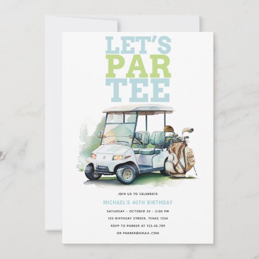 Golf Adult Birthday Partee Invitation | Zazzle