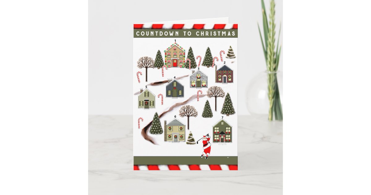 Golf Advent Calendar Holiday Card | Zazzle