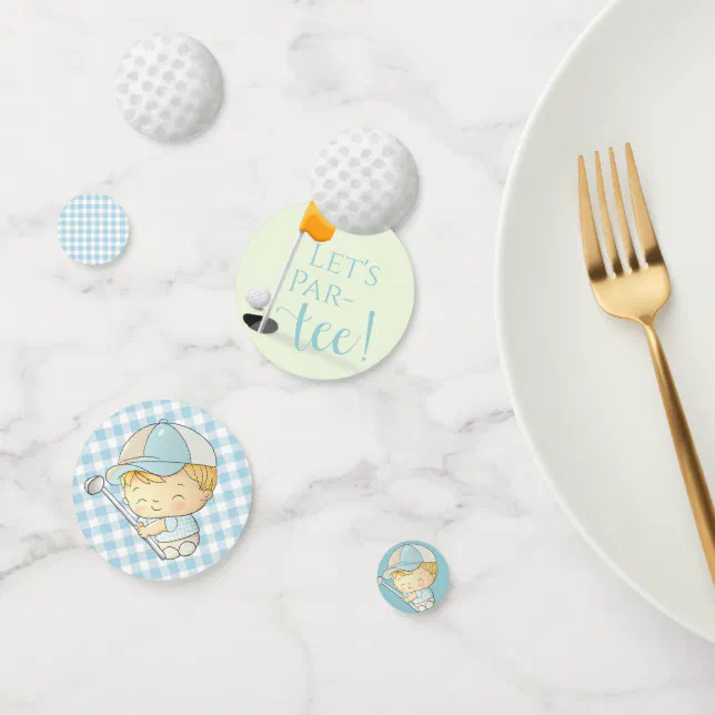 Golf Baby Shower Cute Boy Par-Tee Diaper Raffle Confetti | Zazzle