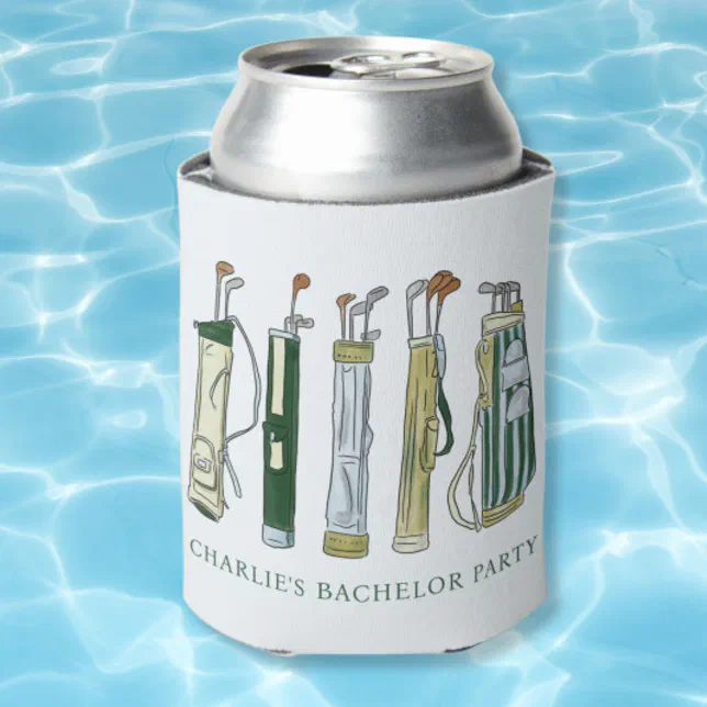 Golf bachelor can cooler | Zazzle