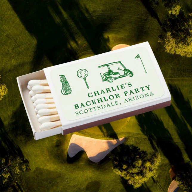 golf bachelor party matchboxes | Zazzle