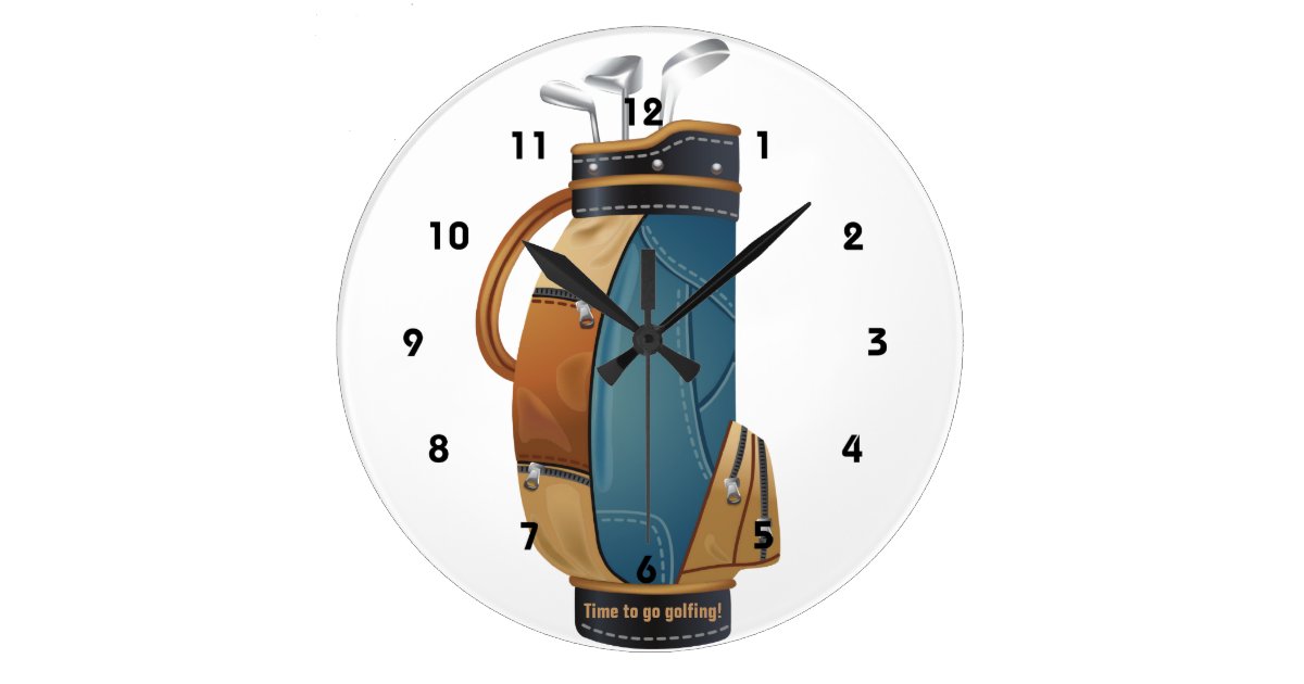 Golf Bag Design Wall Clock | Zazzle.com