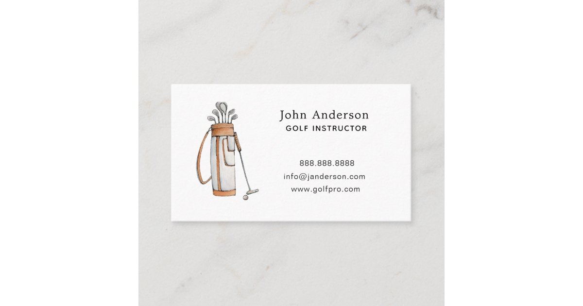 Golf bag Golf Coach Business Card | Zazzle