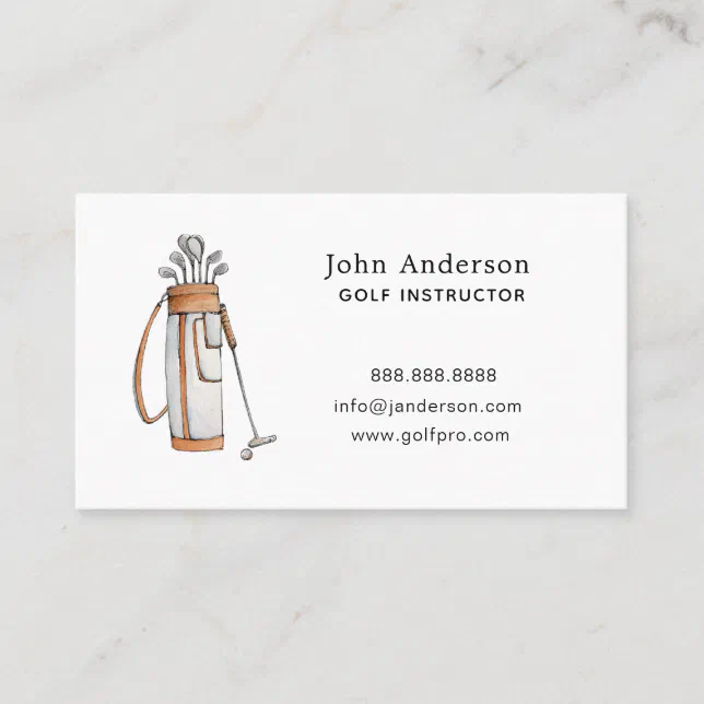 Golf bag Golf Coach Business Card | Zazzle