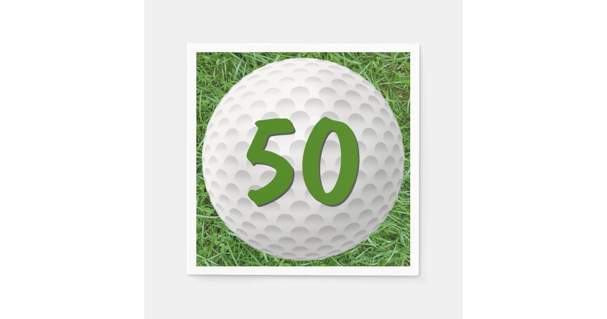 Golf Ball 50th Birthday Napkins | Zazzle