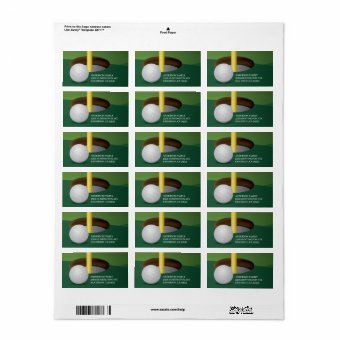 GOLF Ball Address Label | Zazzle