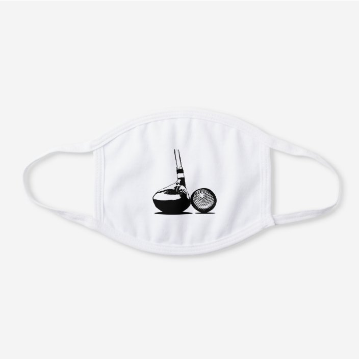Golf Ball and Club White Cotton Face Mask | Zazzle.com