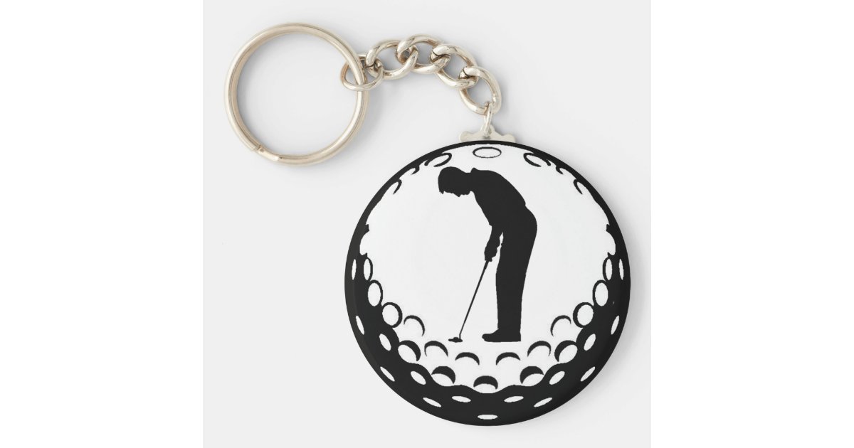 GOLF BALL AND GOLFER KEYCHAIN | Zazzle