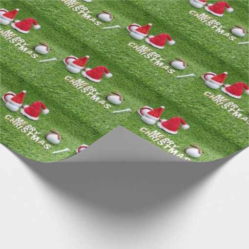 Golf ball and Santa hat for golfer Christmas Wrapping Paper | Zazzle