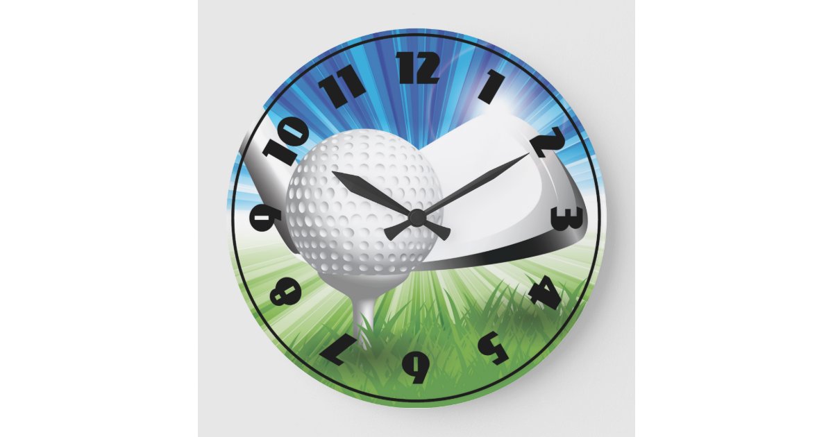 Golf Ball and Tee Clock | Zazzle