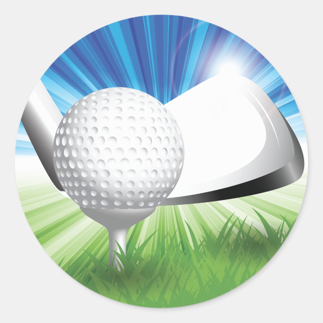 Golf Ball and Tee Stickers | Zazzle