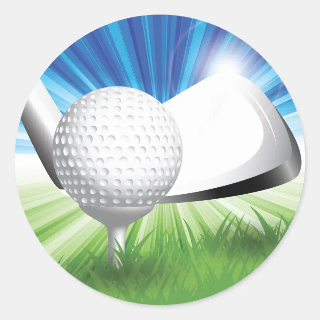 Golf Ball and Tee Stickers | Zazzle
