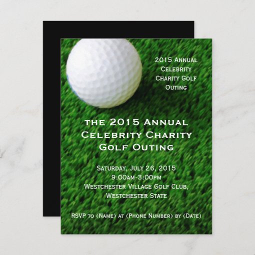 Golf Ball and Turf Custom Golf Outing Invitations | Zazzle
