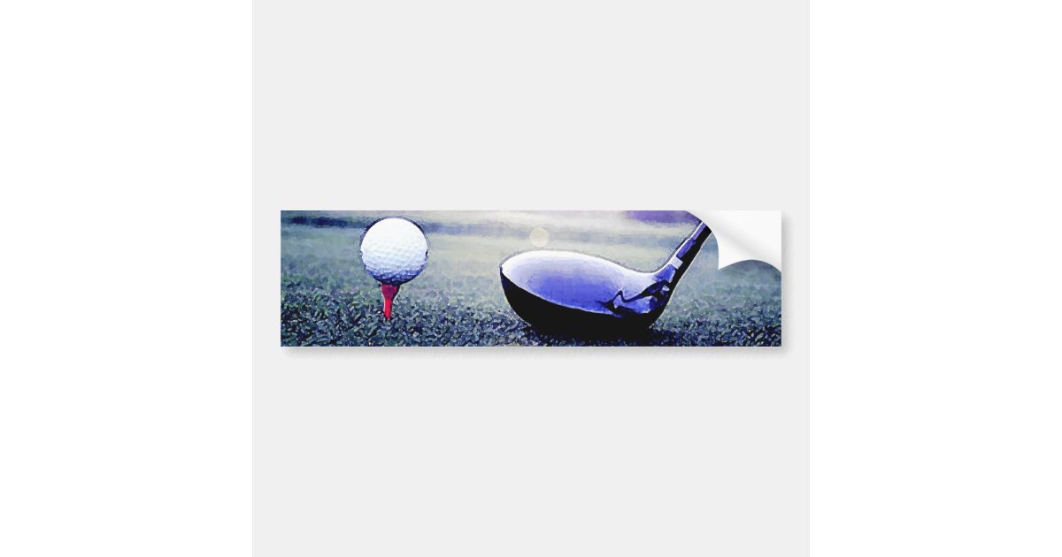 Golf Ball & Bat Bumper Sticker | Zazzle