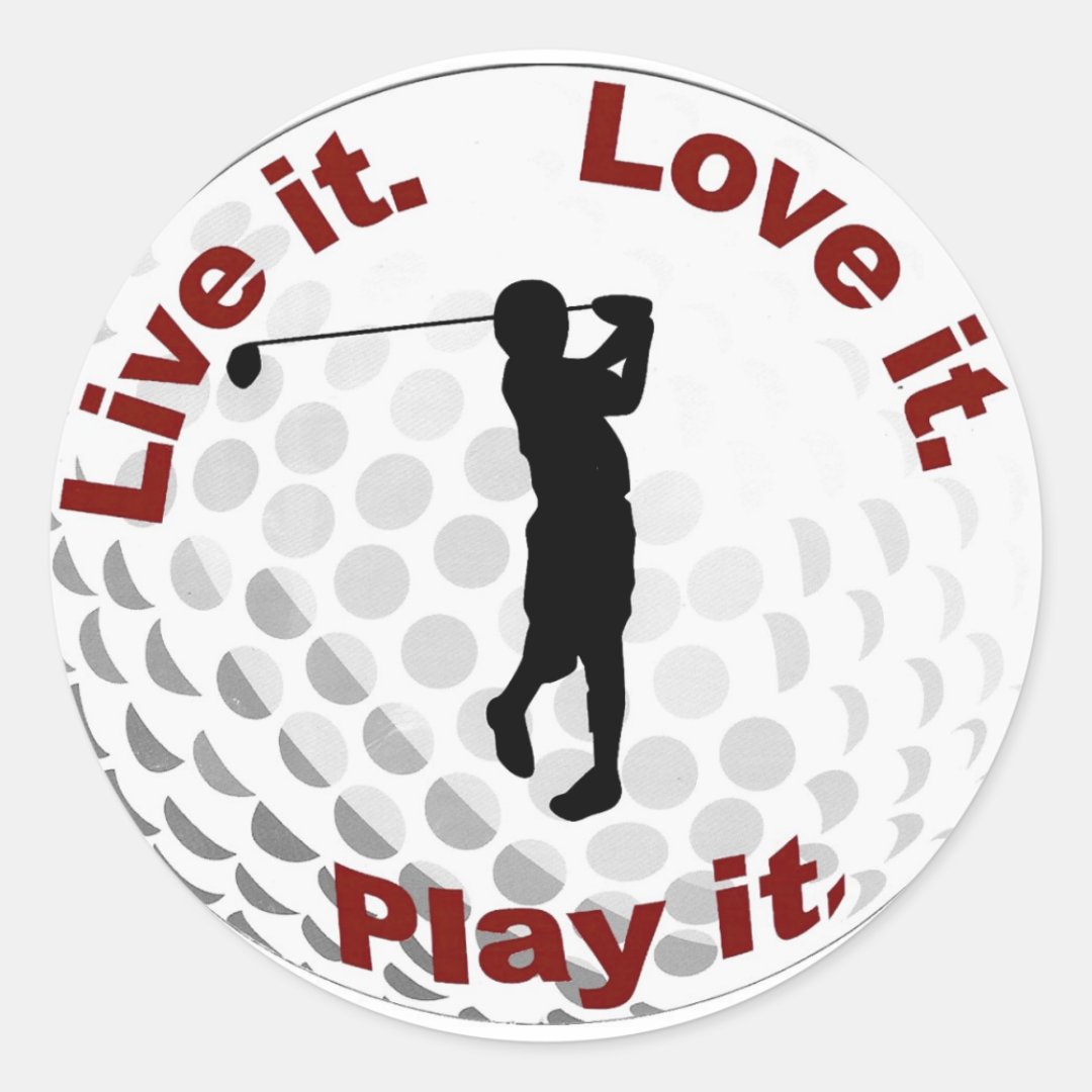 golf ball classic round sticker | Zazzle