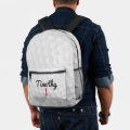 Golf Ball Dimples with Black Name Red Number Printed Backpack | Zazzle
