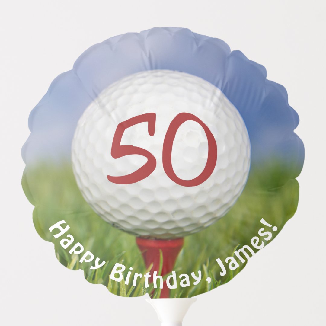 Golf Ball for 50th birthday Balloon | Zazzle