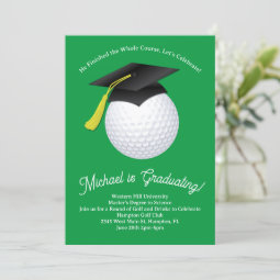 Golf Ball Graduation Party Invitation | Zazzle