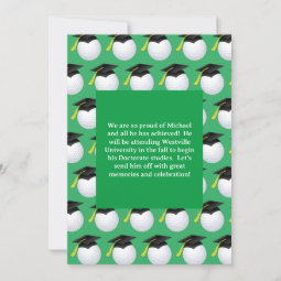 Golf Ball Graduation Party Invitation | Zazzle