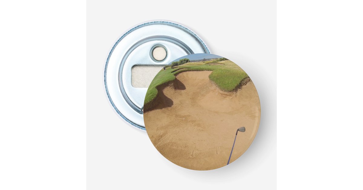 Golf Ball In Bunker, Magnetic Bottle Opener. Opener | Zazzle