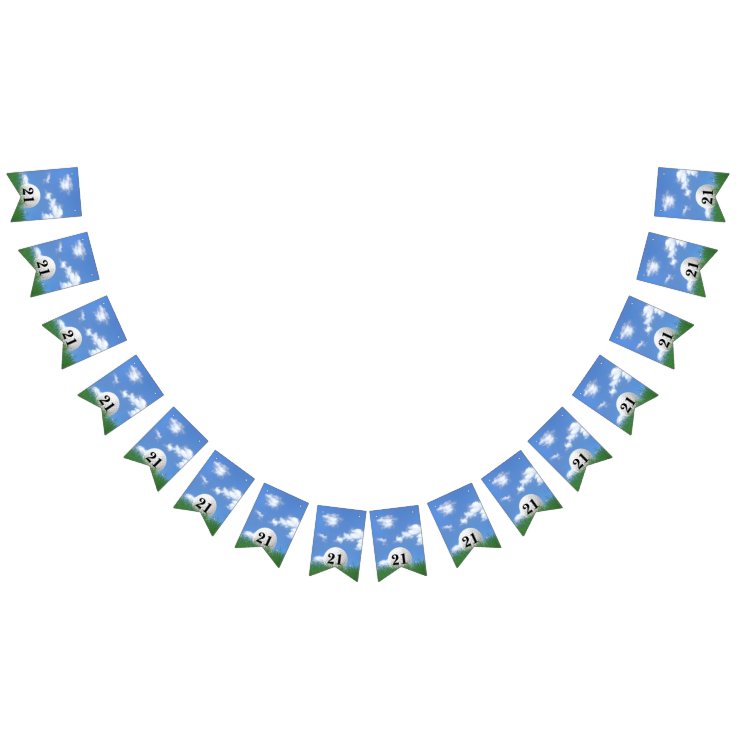 golf ball in grass for 21st birthday bunting flags | Zazzle