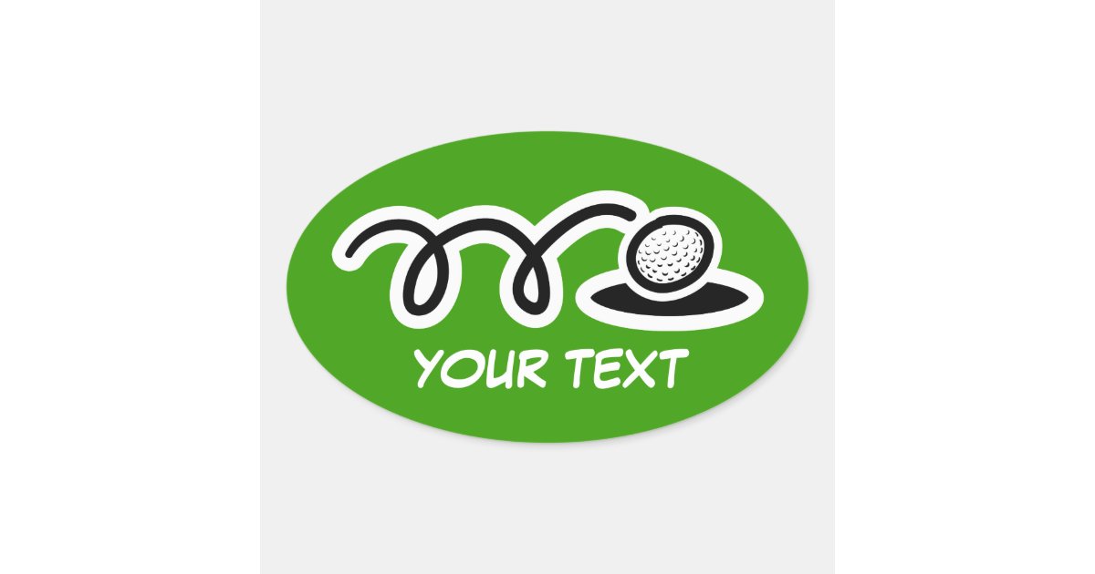 Golf ball large stickers with customizable text | Zazzle