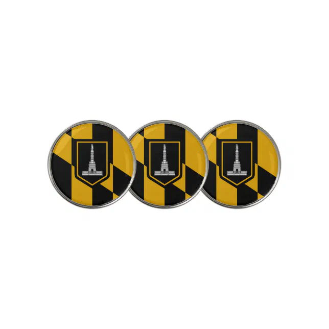 Golf Ball Marker with Flag of Baltimore City | Zazzle