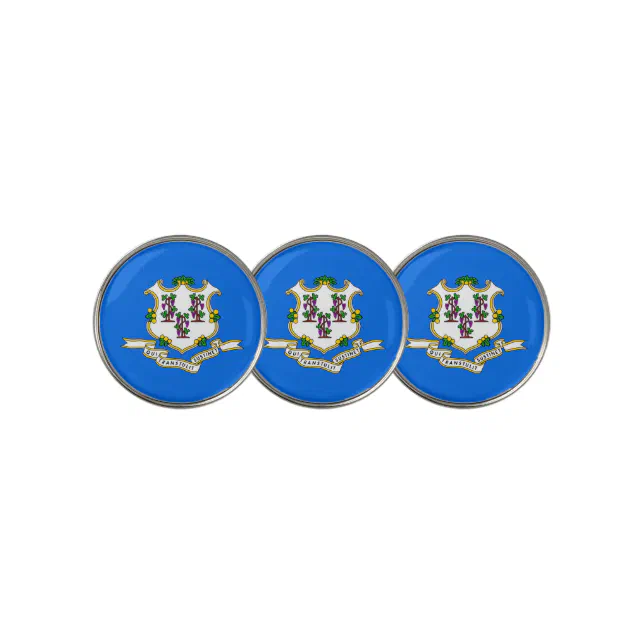 Golf Ball Marker with Flag of Connecticut, USA | Zazzle