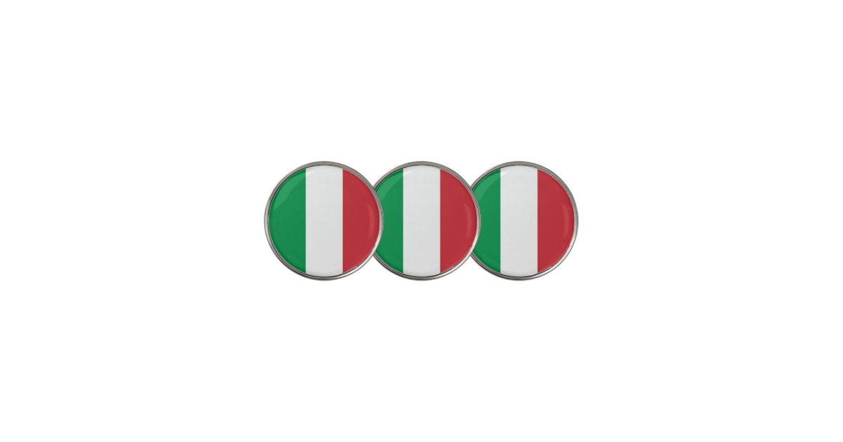 Golf Ball Marker with Flag of Italy | Zazzle