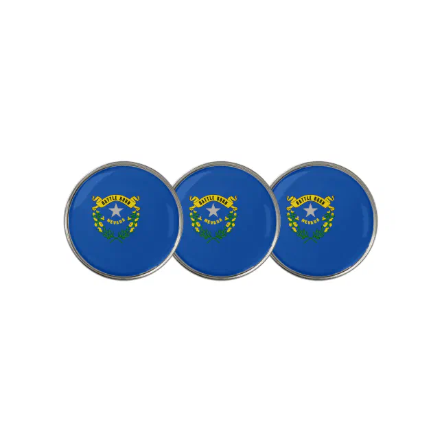 Golf Ball Marker with Flag of Nevada | Zazzle