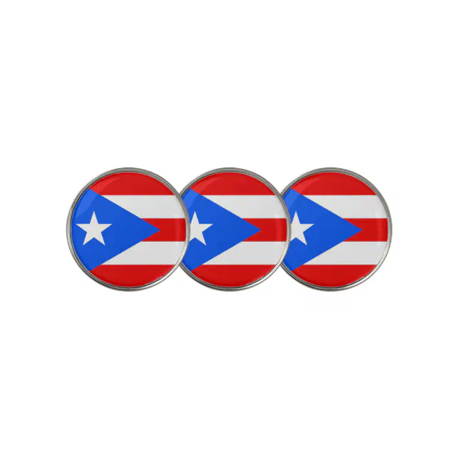Golf Ball Marker with Flag of Puerto Rico, USA | Zazzle