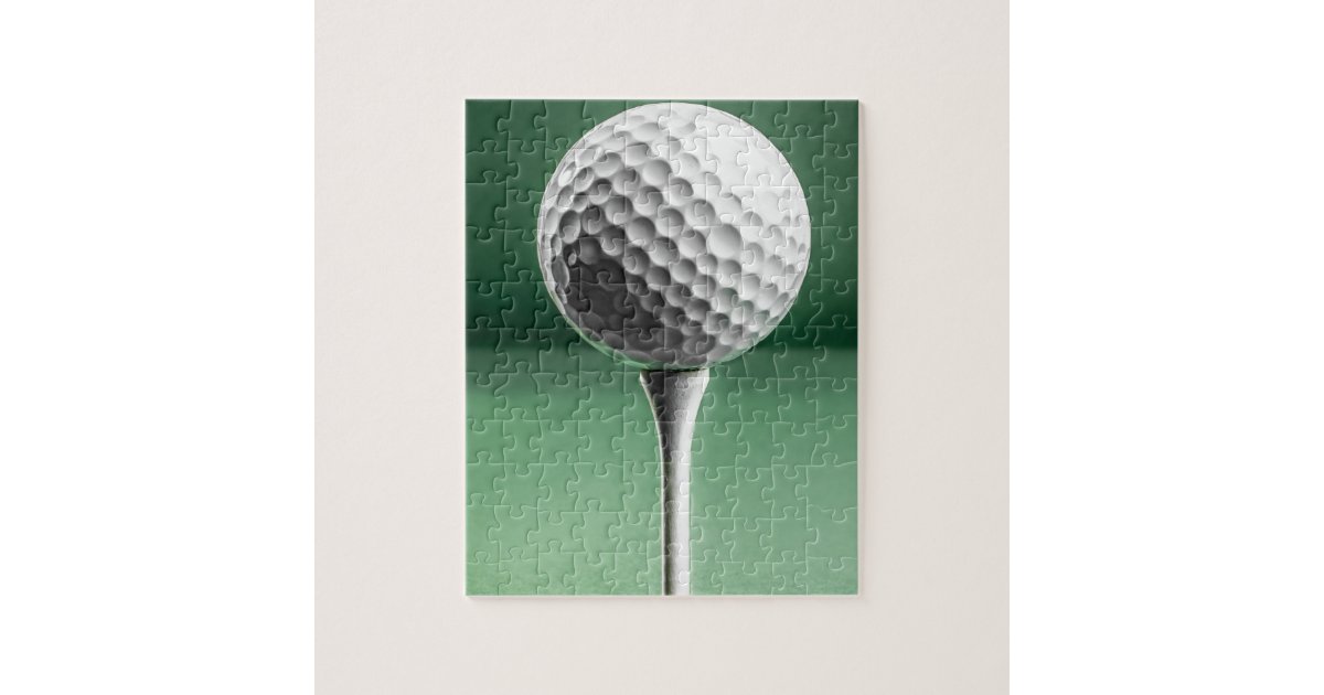 Golf Ball on Tee Jigsaw Puzzle | Zazzle