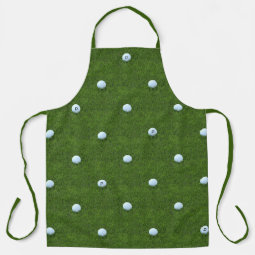 Golf Ball Pattern Monogram Green Apron for Golfers | Zazzle