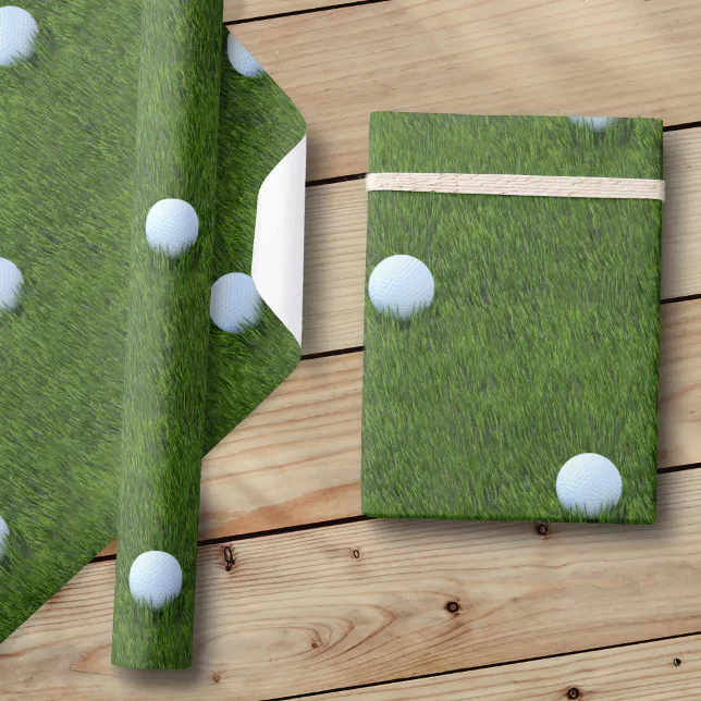 Golf Ball Pattern Putting Green Golf Theme Golfers Wrapping Paper | Zazzle