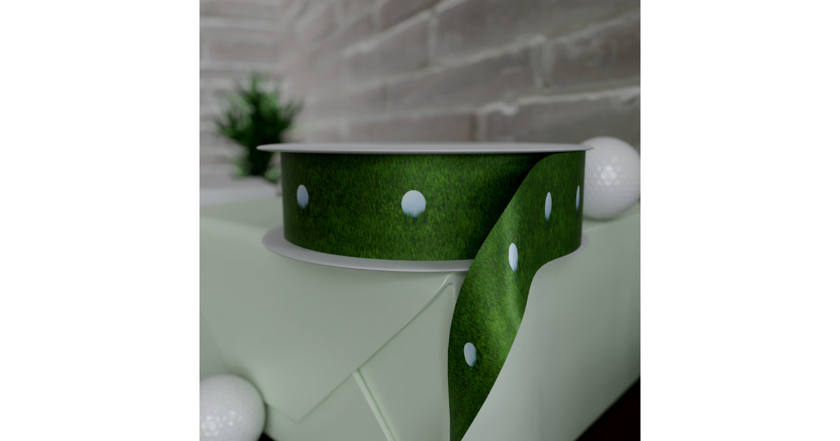 Golf Ball Pattern Putting Green Ribbon for Golfers | Zazzle