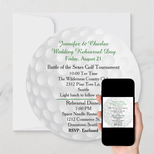 Golf Ball Pre Wedding Festivities Invitation | Zazzle