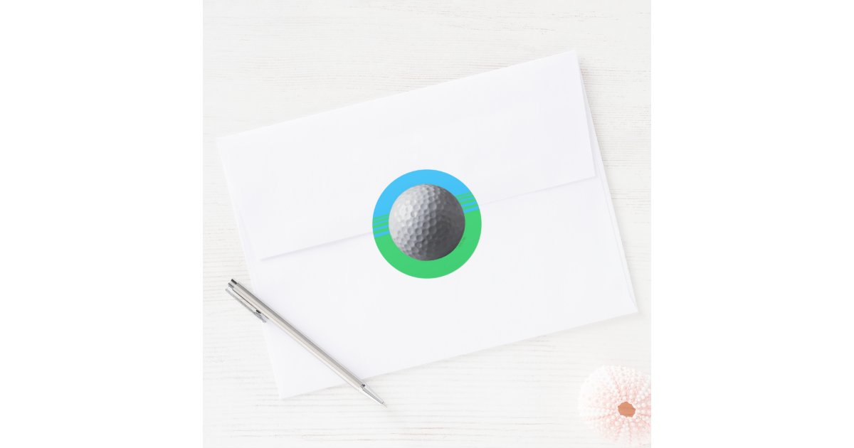 Golf Ball round small stickers | Zazzle