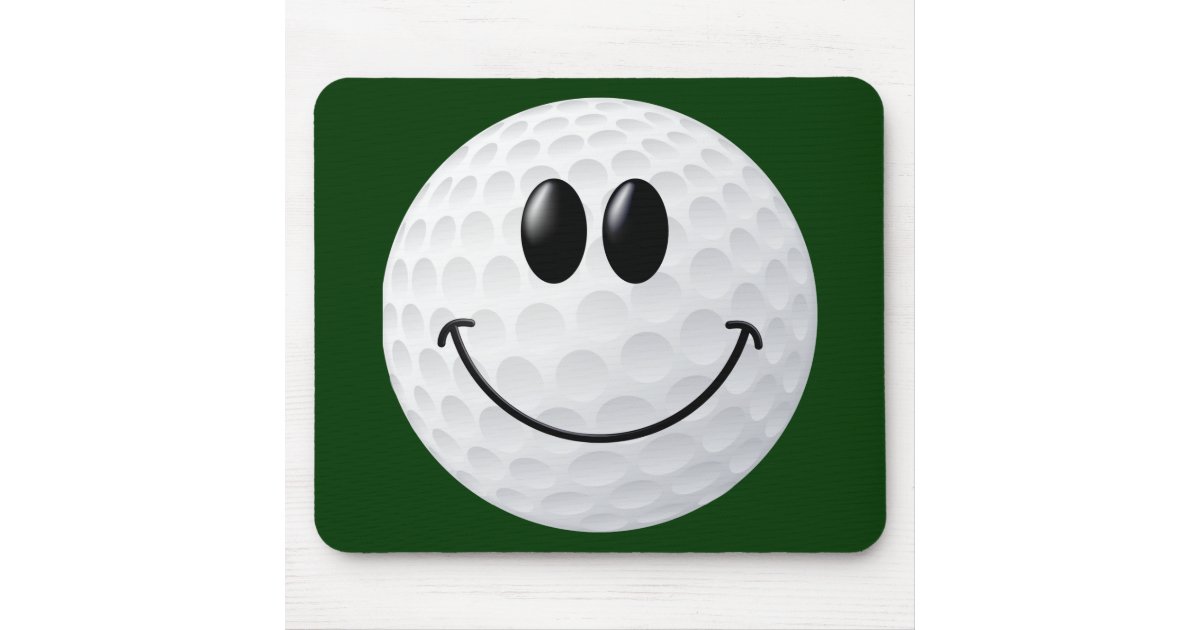Golf Ball Smiley Face Mouse Pad | Zazzle