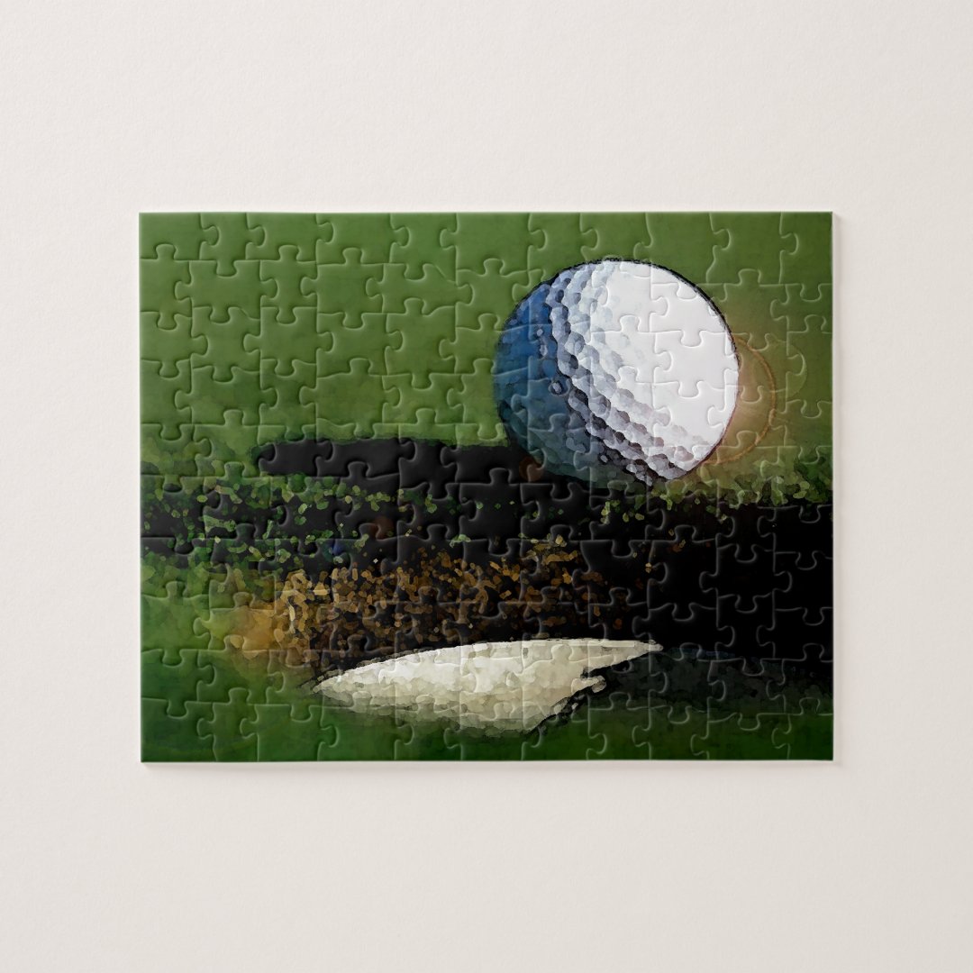 Golf Ball & the Hole - Sports Art Jigsaw Puzzle | Zazzle
