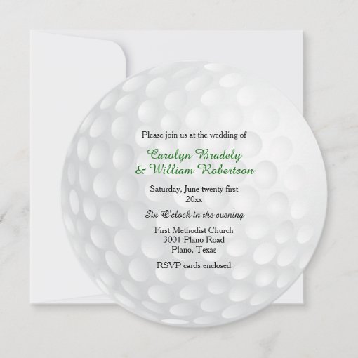 Golf Ball Wedding Invitation | Zazzle